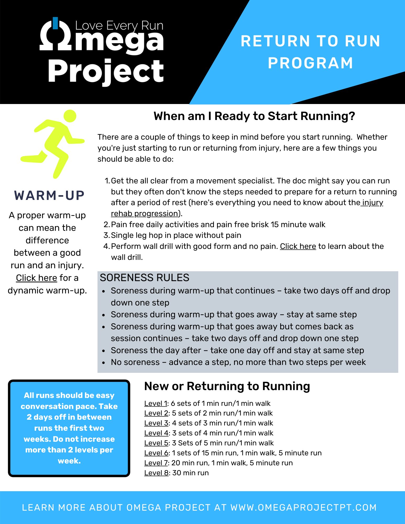 Injury Rehab Progression - Return to Run